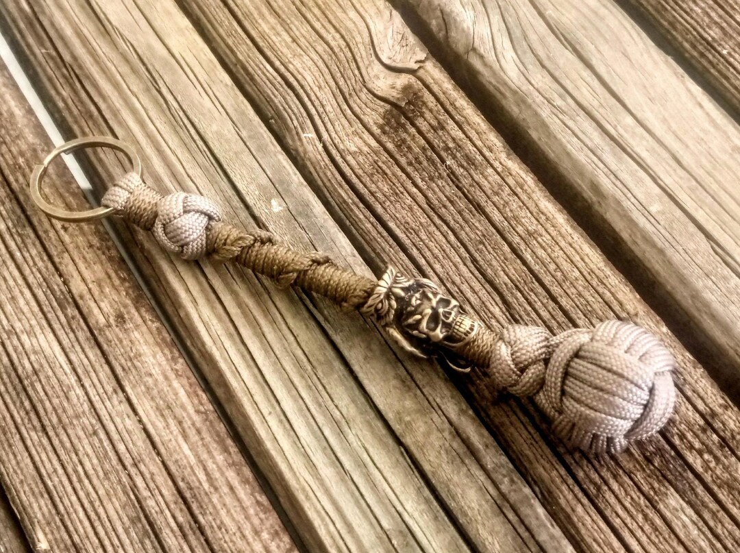 Paracord Keychain/gift Keychain/skull Keychain/keyfob/brass Bead/owl ...