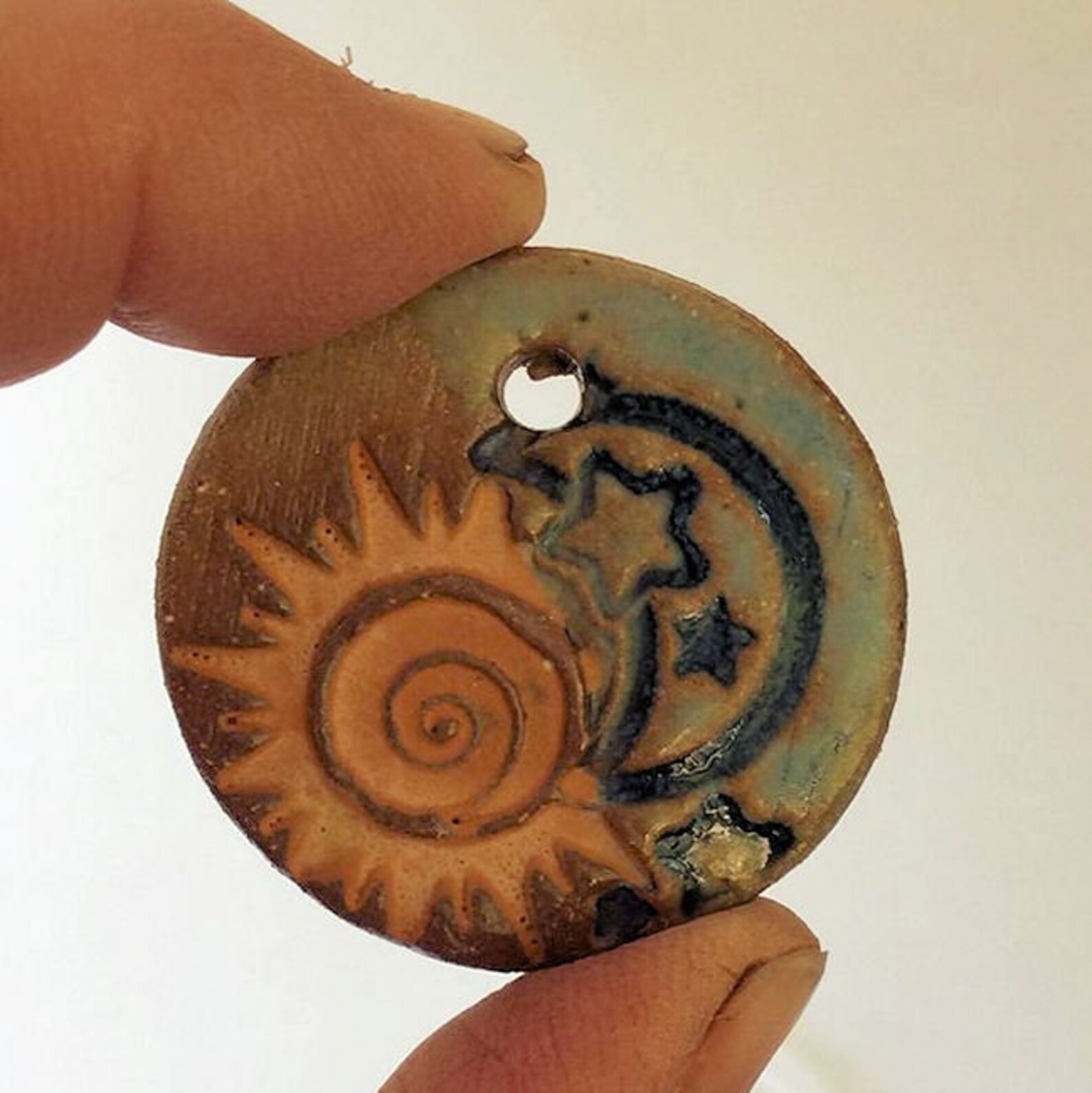 Sun and Moon Focal Bead Round - Etsy