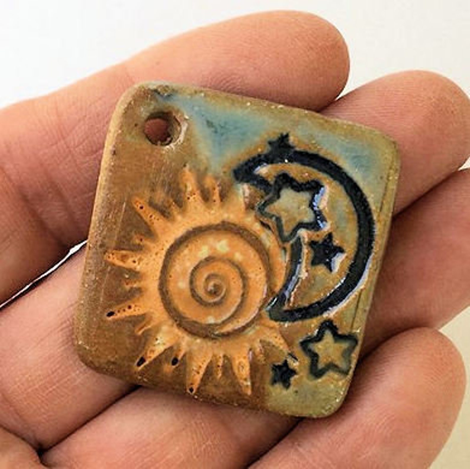 Sun and Moon Focal Bead Diamond | Etsy