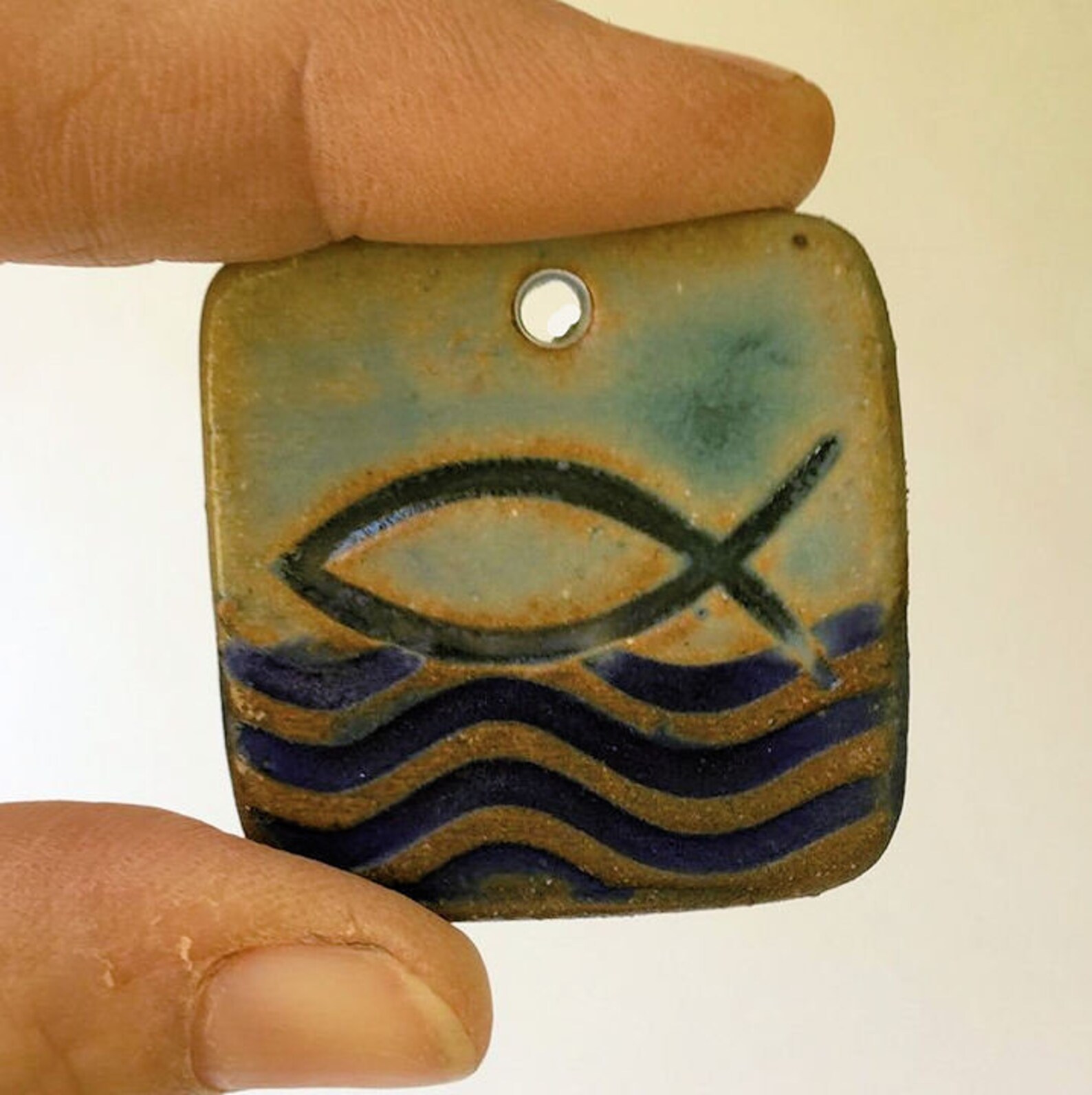 Ichthys Symbol Focal Bead Square - Etsy