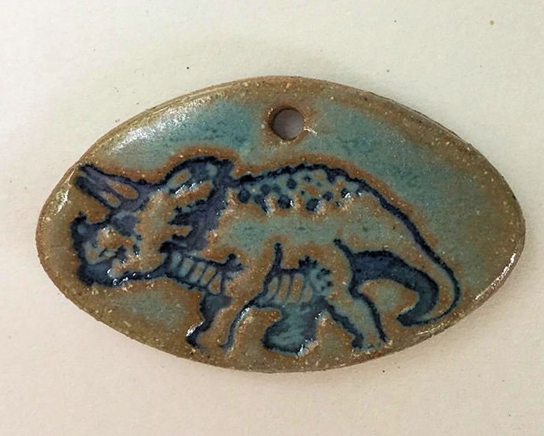 Triceratops Bead Oval - Etsy