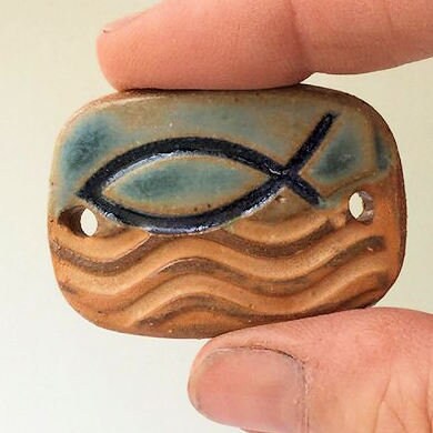 Ichthys Symbol Bracelet Bead Rectangle - Etsy