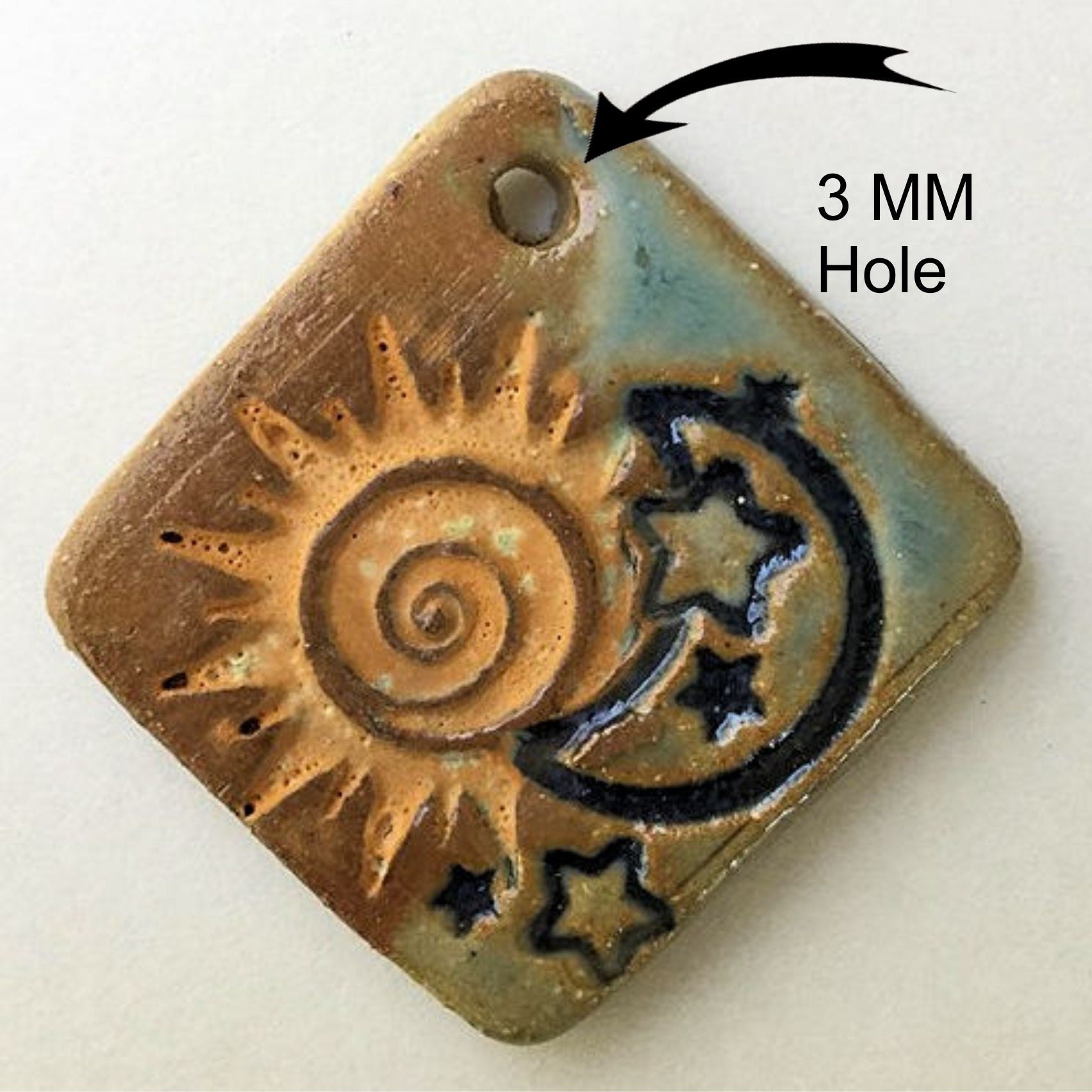 Sun and Moon Focal Bead Diamond | Etsy