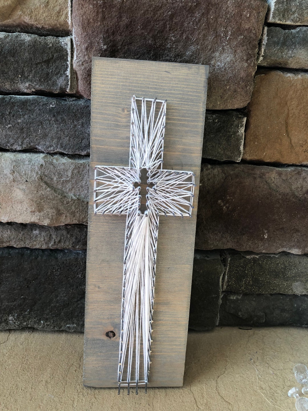 Ready to Ship! Easter Jesus Cross String Art Wood Sign Decor White Gray ...