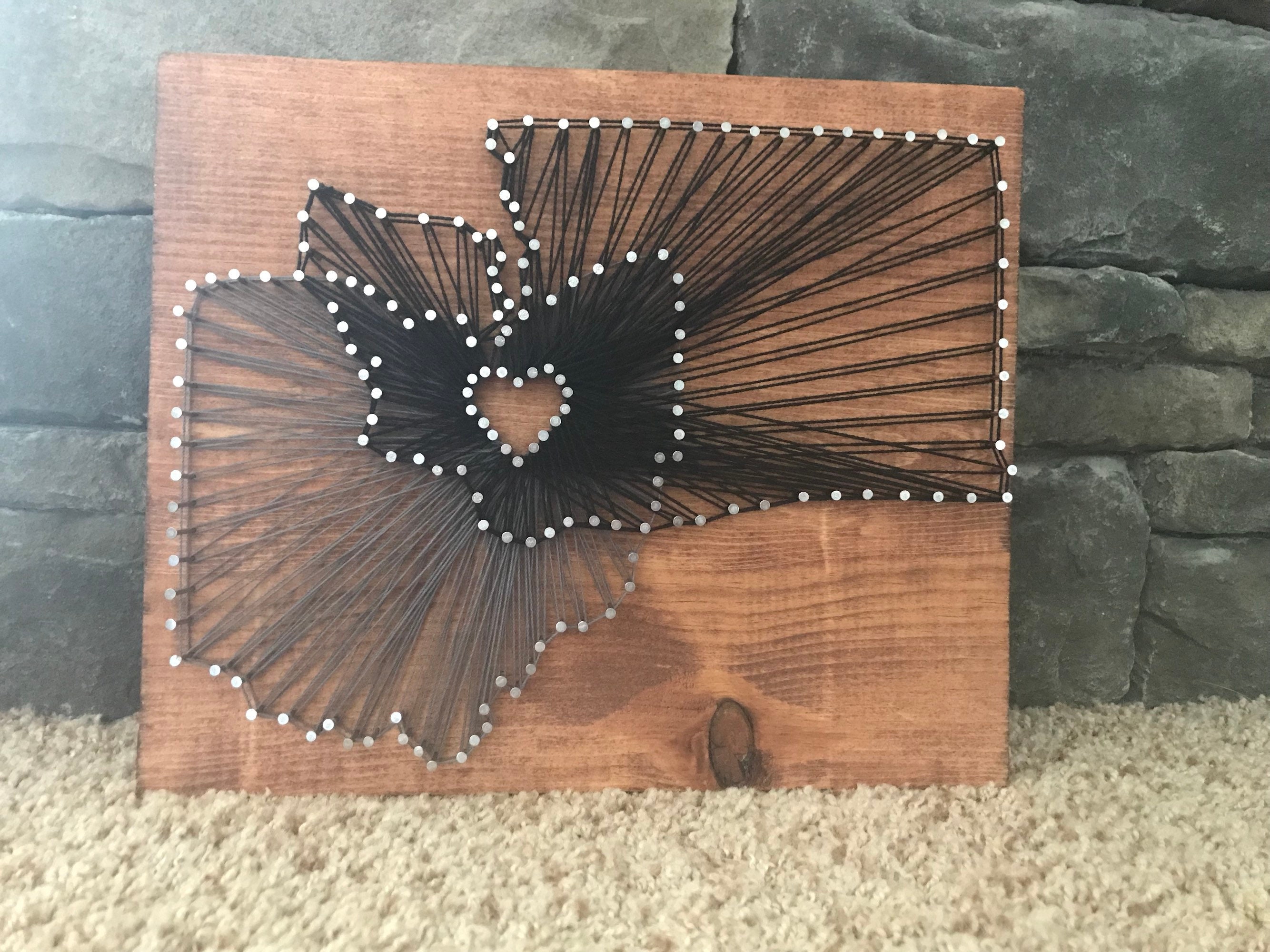 Made to Order! Two State String Art, Double State, Overlapping Heart ...