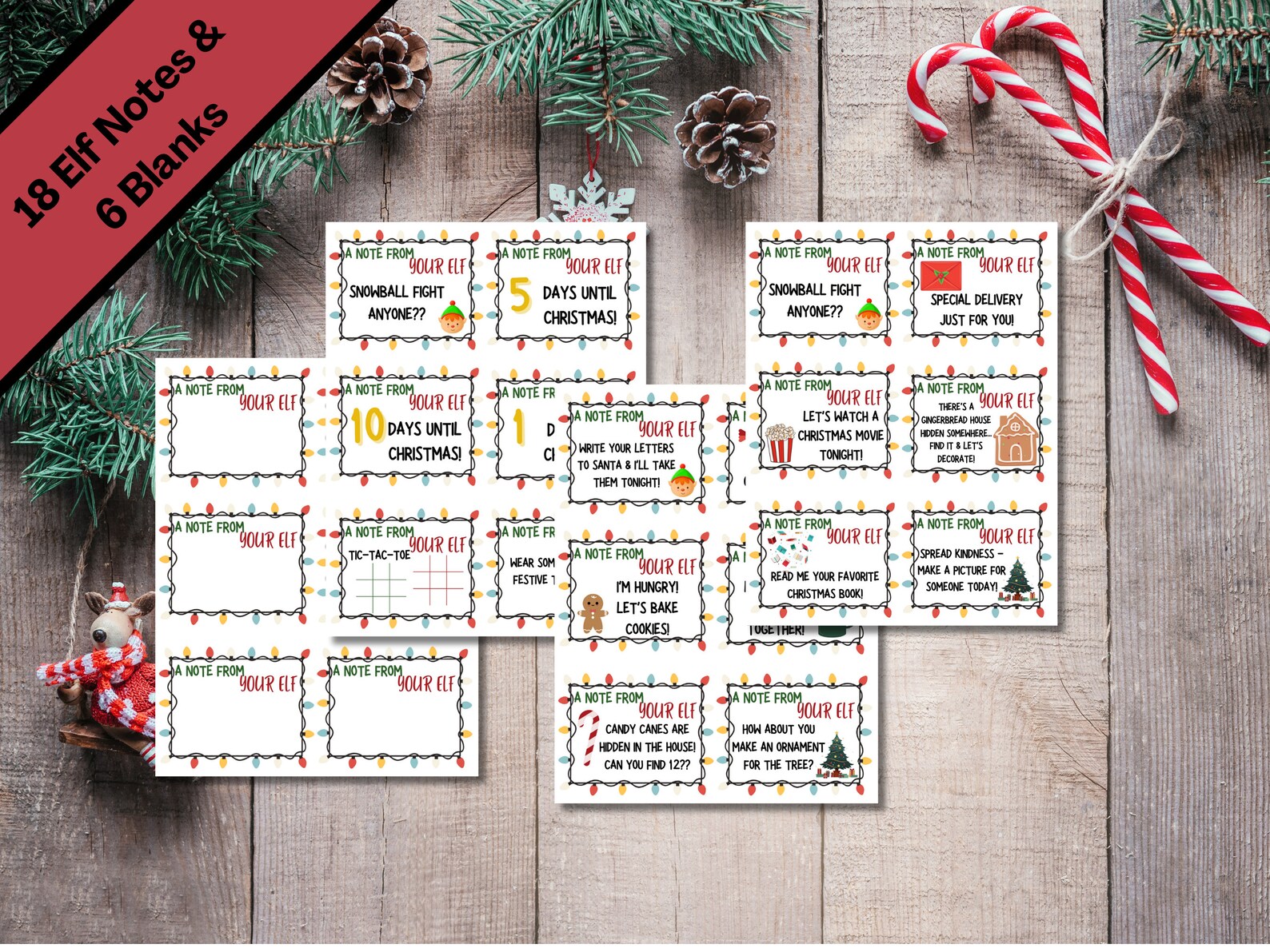 Elf Notes Printable | Elf Cards Template | Customizable Letter Elf Door ...