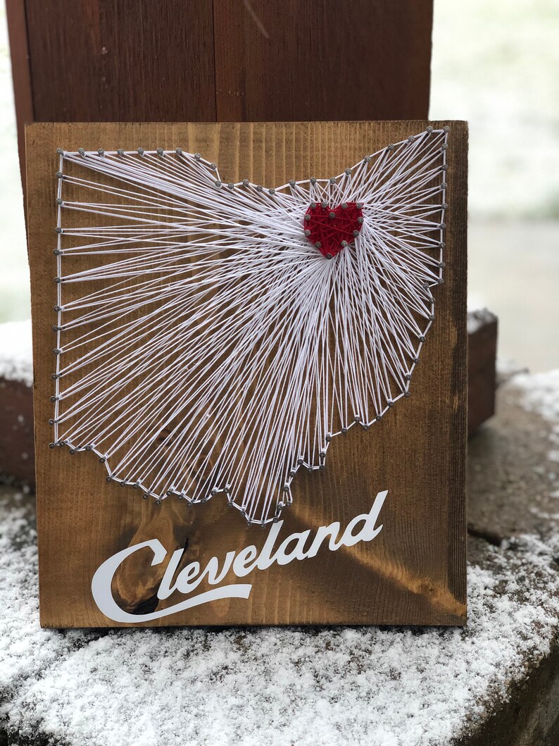Made to Order - Cleveland Ohio String Art With Heart & Vinyl Wording ...