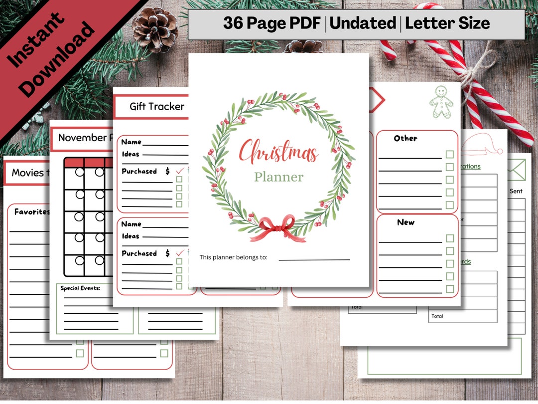 Christmas Planner Bundle Printable | Holiday Planner Template | Gift ...