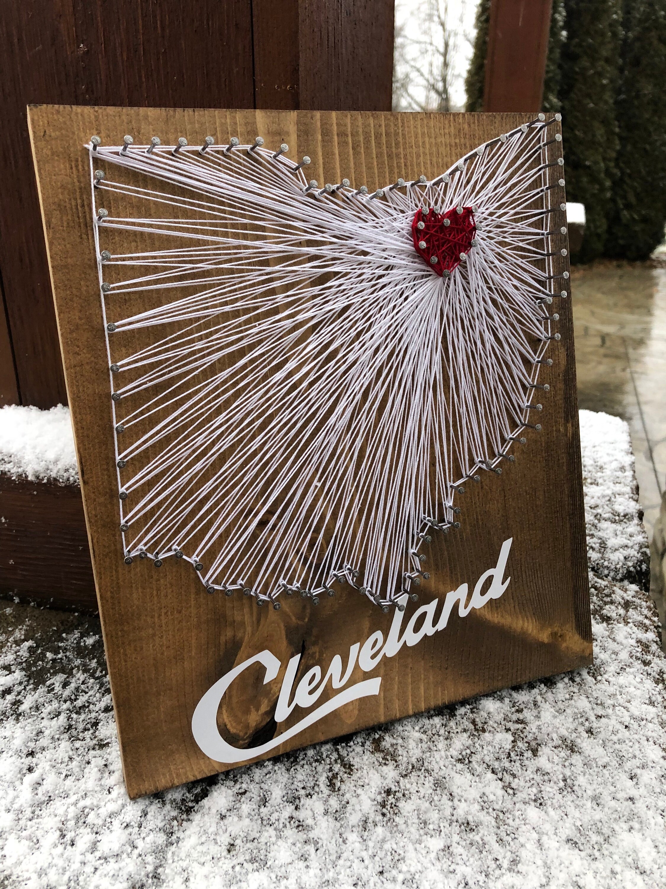 Made to Order - Cleveland Ohio String Art With Heart & Vinyl Wording ...