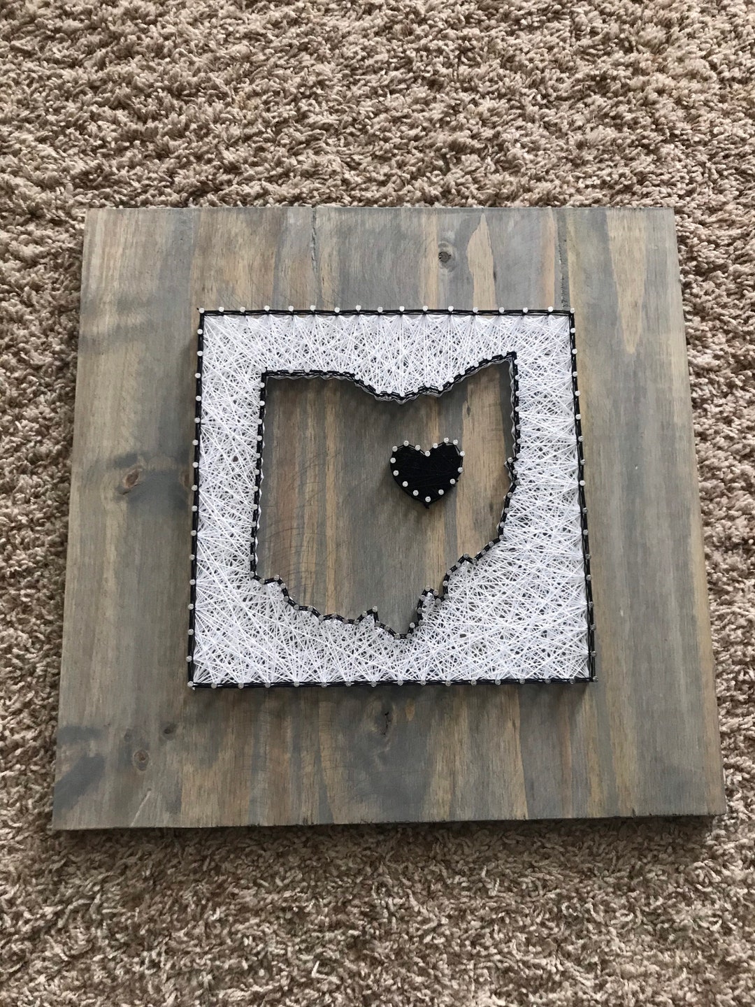 Made to Order! State String Art Wood Sign Signature Board Relief Style ...