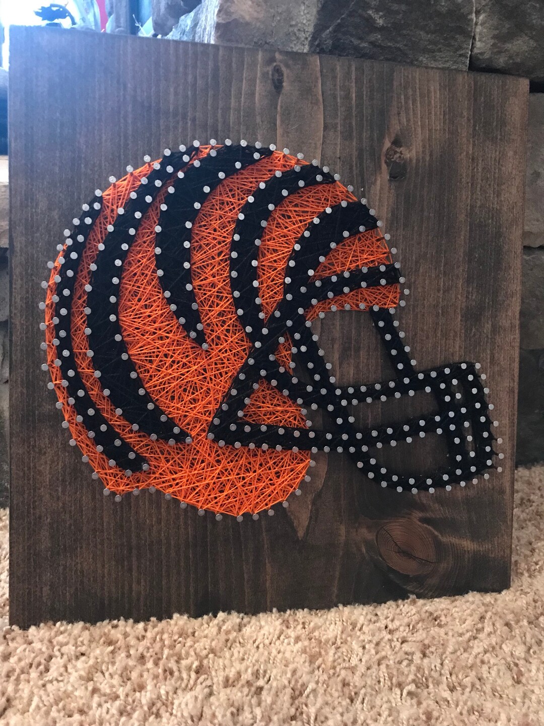 Made to Order Cincinnati Bengals Football Helmet String Art - Etsy