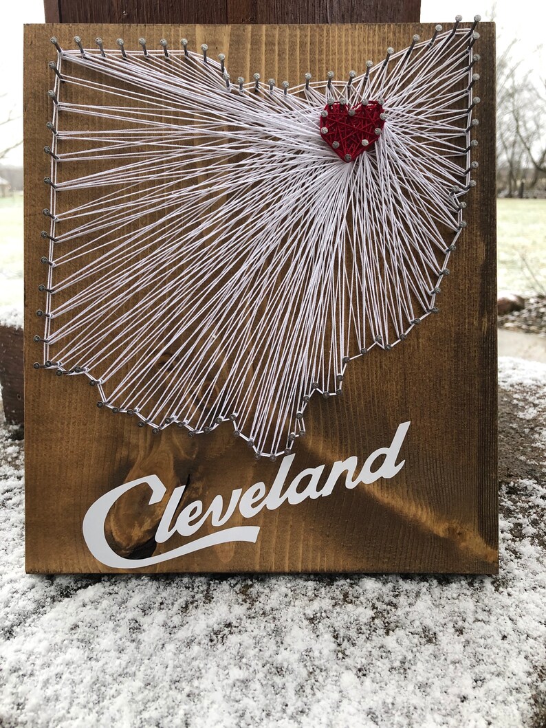 Made to Order - Cleveland Ohio String Art With Heart & Vinyl Wording ...