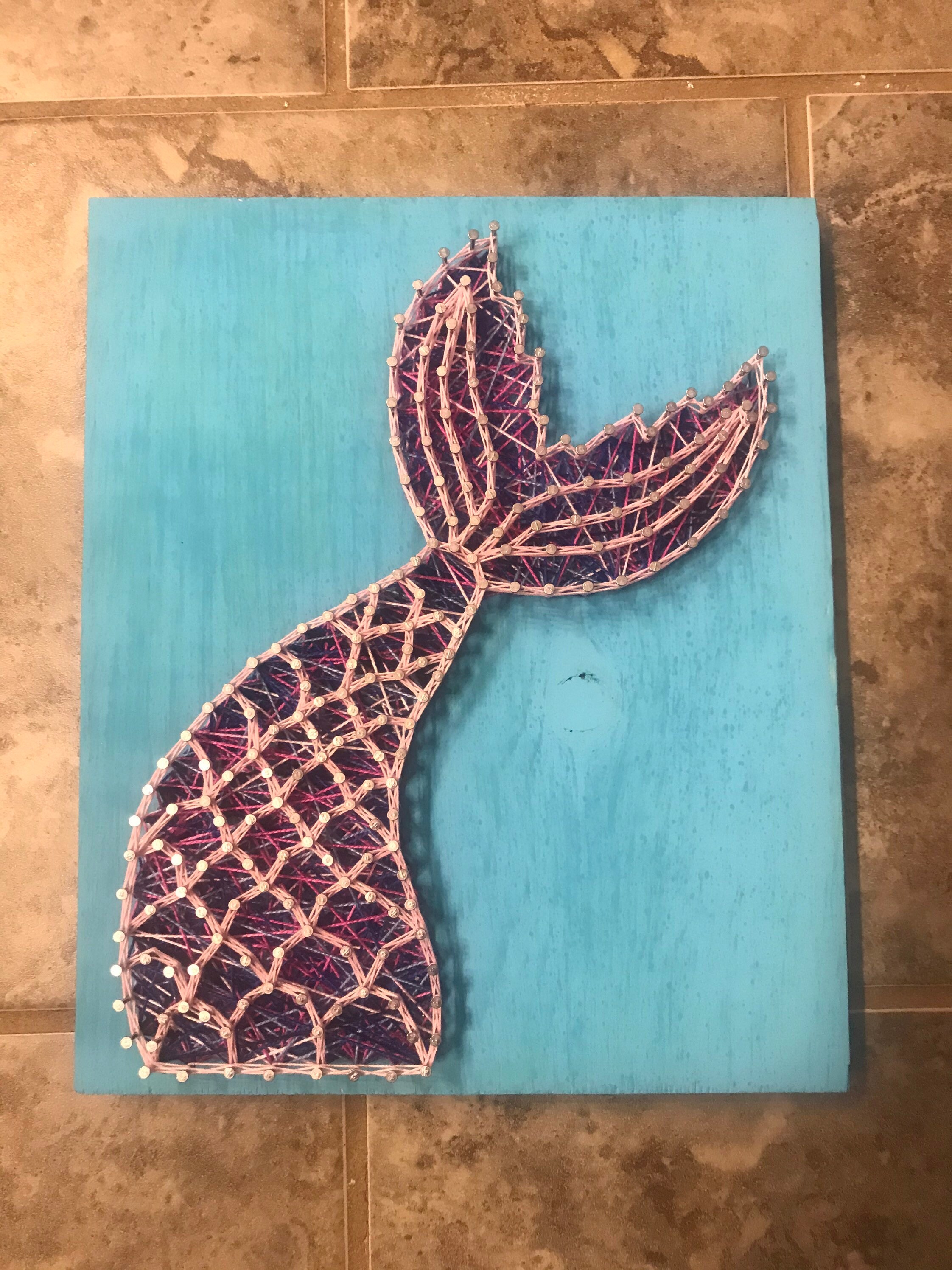 Made to Order Custom Mermaid Tail Fin Ocean String Art Wall - Etsy UK