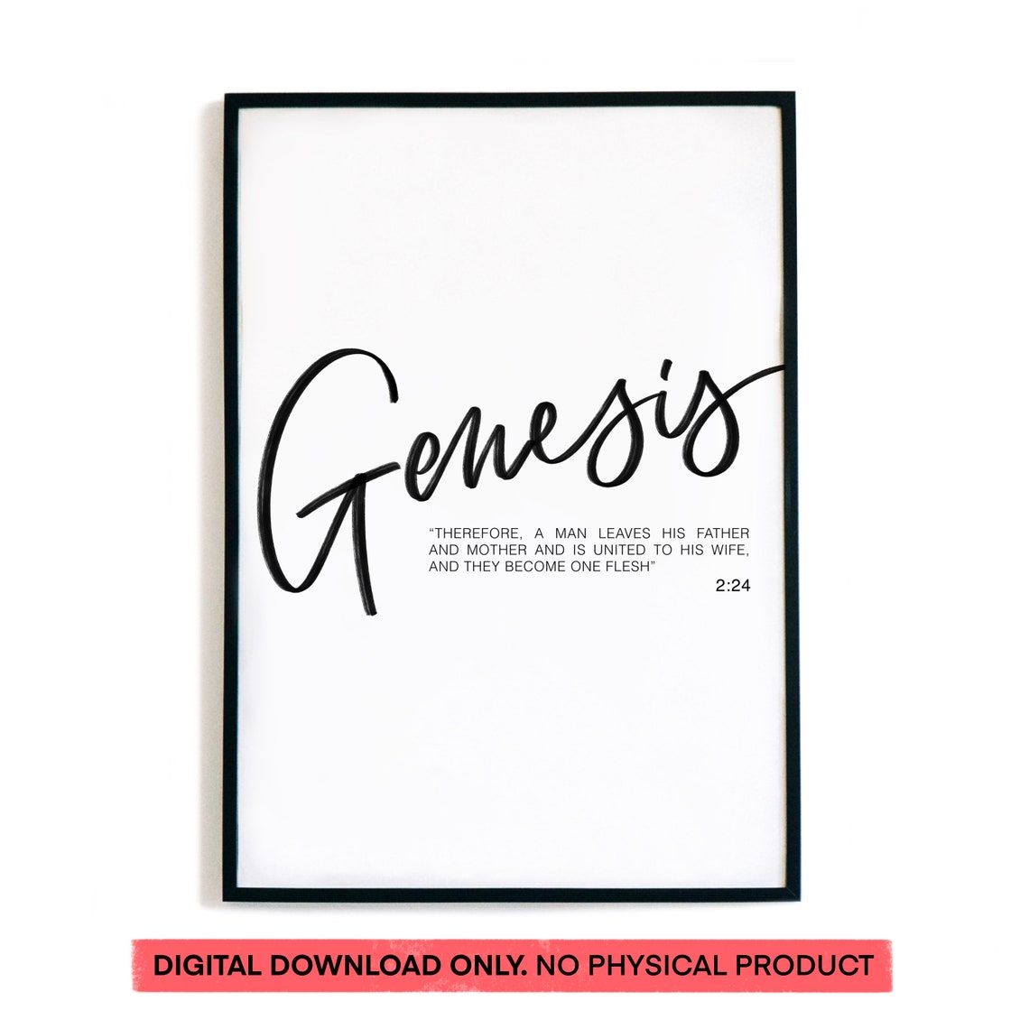 Genesis 2:24 Printable Artwork, Bible Verse Prints, Christian Art ...