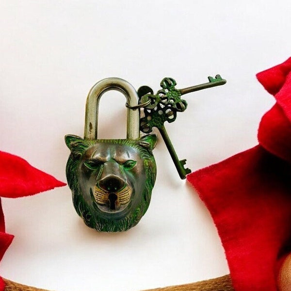 Tricky Door Lock, Vintage Home Decor, Pig Brass Locks & Key, Handmade ...