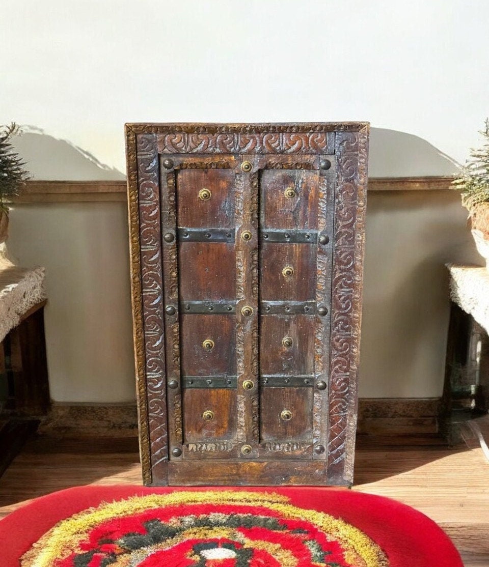 Ethnic Vintage Carved Wood & Brass Work Window/ Handmade Window/window ...