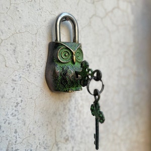 Brass Vintage Owl Pad Lock With 2 Keys, Home and Security Lock ...