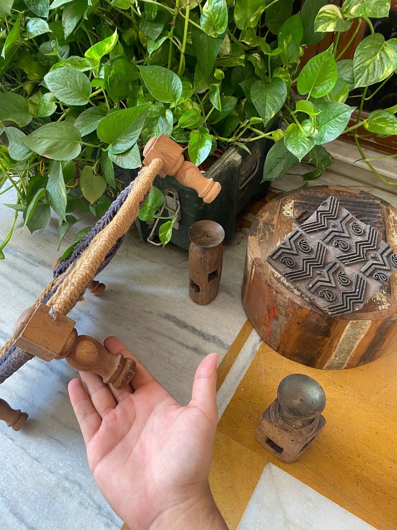 Wood Woven Rope Charpai Hand Carved Indian Home Decor Wooden - Etsy