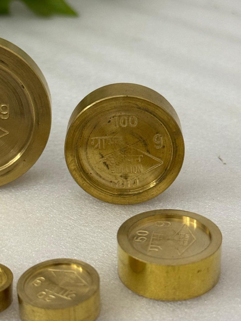 Elegant Vintage Brass Weights - Unique Decor for Weighing Scales 1 to ...