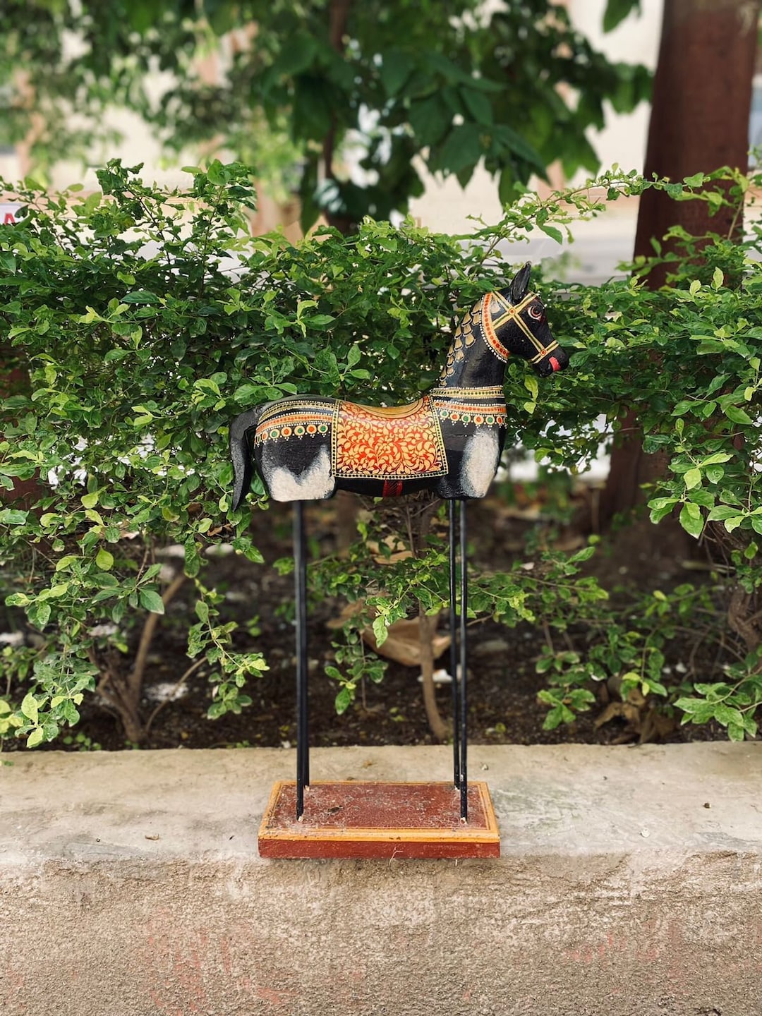 Wood Horse Figure Rustic Old Hand Painted Horse Statue on - Etsy