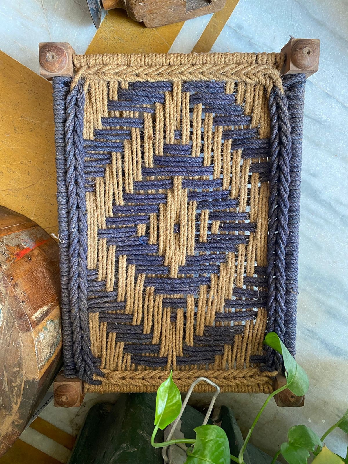 Wood Woven Rope Charpai Hand Carved Indian Home Decor Wooden - Etsy