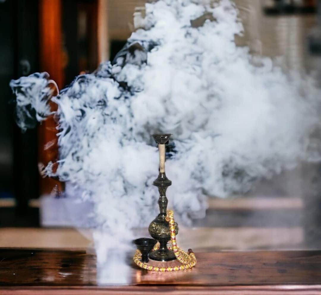 Vintage Hand Carved Brass Hookah: Islamic Painted Narghile Home Decor ...