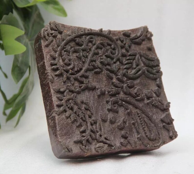 Antique Wooden Textile Printing Block Original Old Very Fine Hand ...