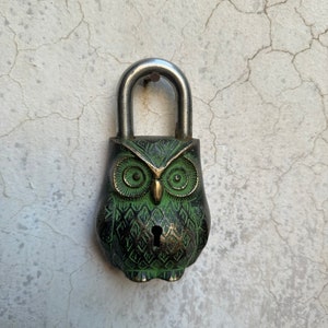 Brass Vintage Owl Pad Lock With 2 Keys, Home and Security Lock ...