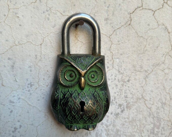 Brass Vintage Owl Pad Lock With 2 Keys, Home and Security Lock ...