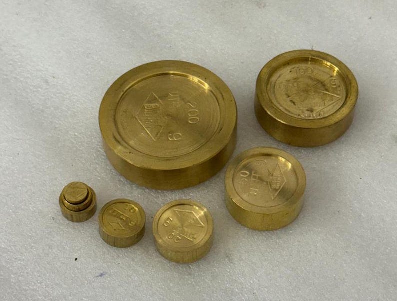 Elegant Vintage Brass Weights - Unique Decor for Weighing Scales 1 to ...