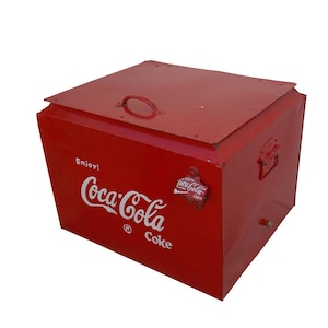 Old Iron Coca Cola Box, Drink Coca Cola Ice Cold Box, Retro Metal Boxes ...