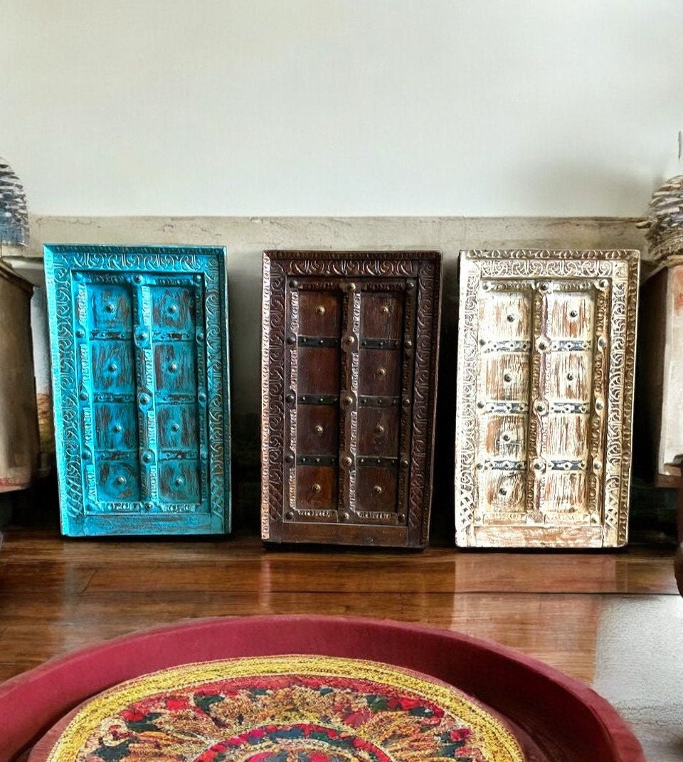Ethnic Vintage Carved Wood & Brass Work Window/ Handmade Window/window ...