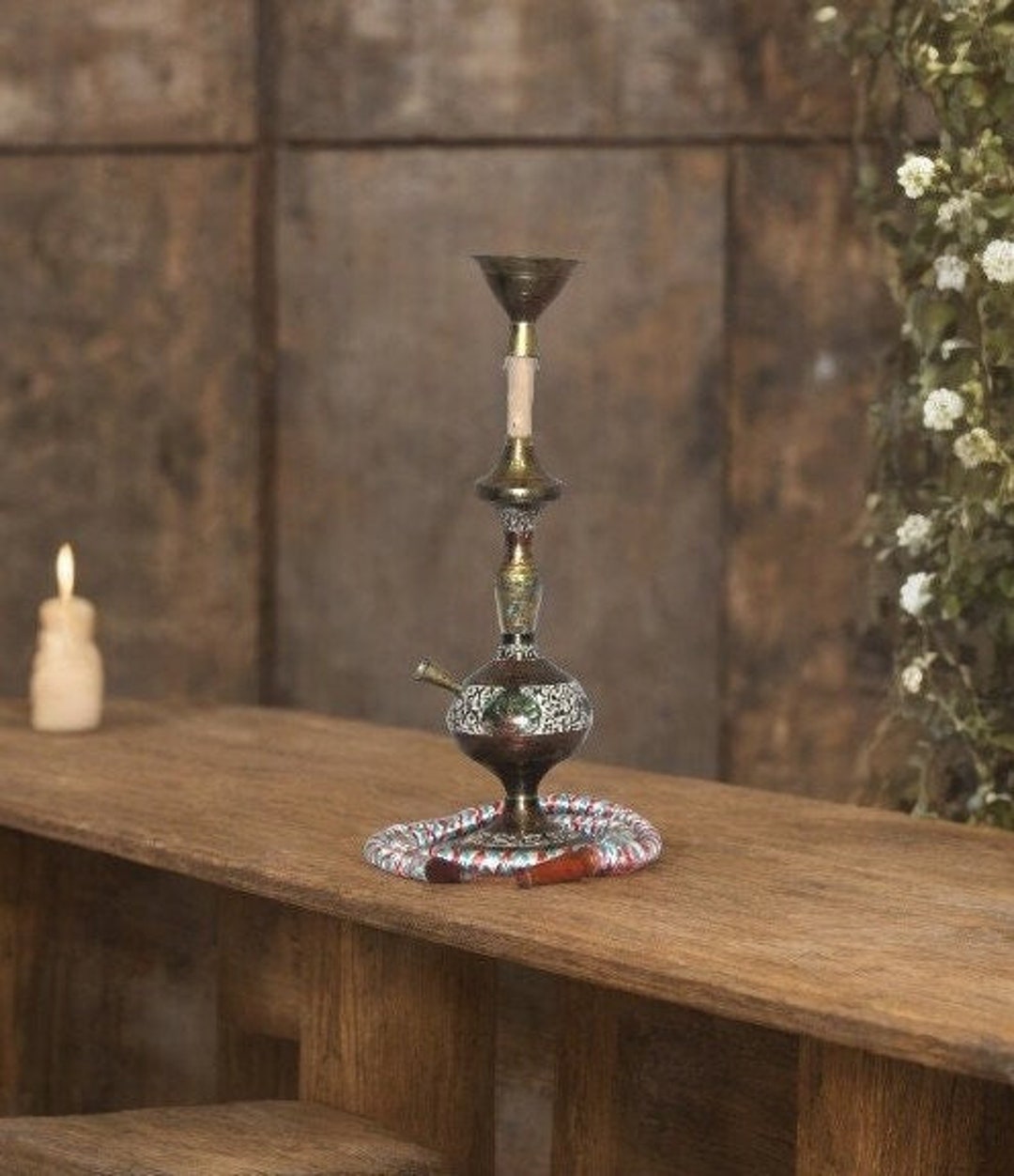 Old Brass & Copper Hand Carved Big Vintage Islamic Lacquer Painted ...