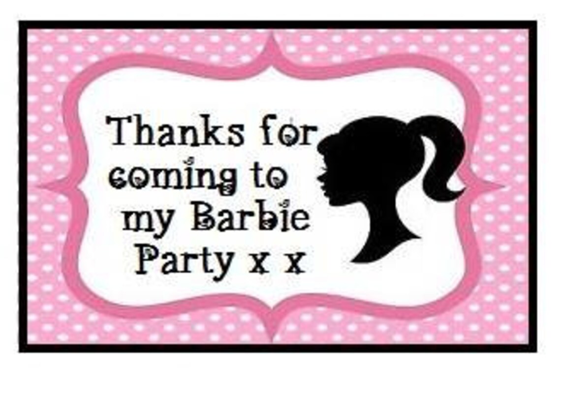 18 Barbie themed birthday party gift tags printable document | Etsy