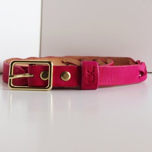 Personalized Pink Leather Belt, Braided Belt for Girls, Custom Belt for ...
