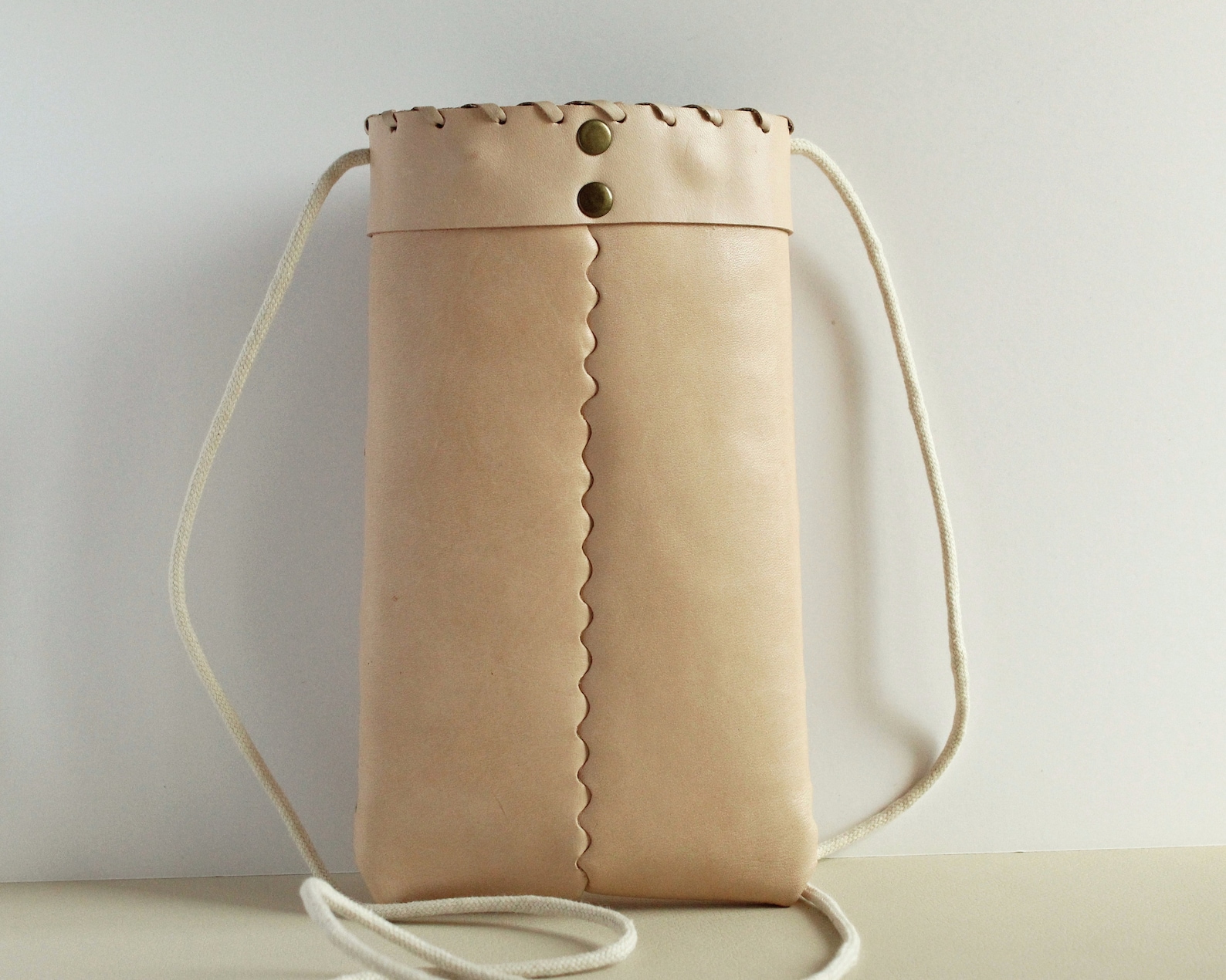 Leather Cell Phone Bag, Drawstring Pouch Phone, iPhone Bag, Smartphone ...