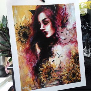 Sunkitten [print] Fine Art Oil Painting, Cats, Sunflowers - Etsy