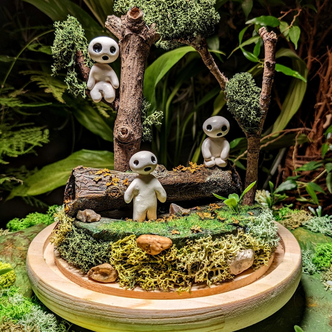 Handmade Kodama Terrarium With Moss Inspired by Anime and Japanese ...