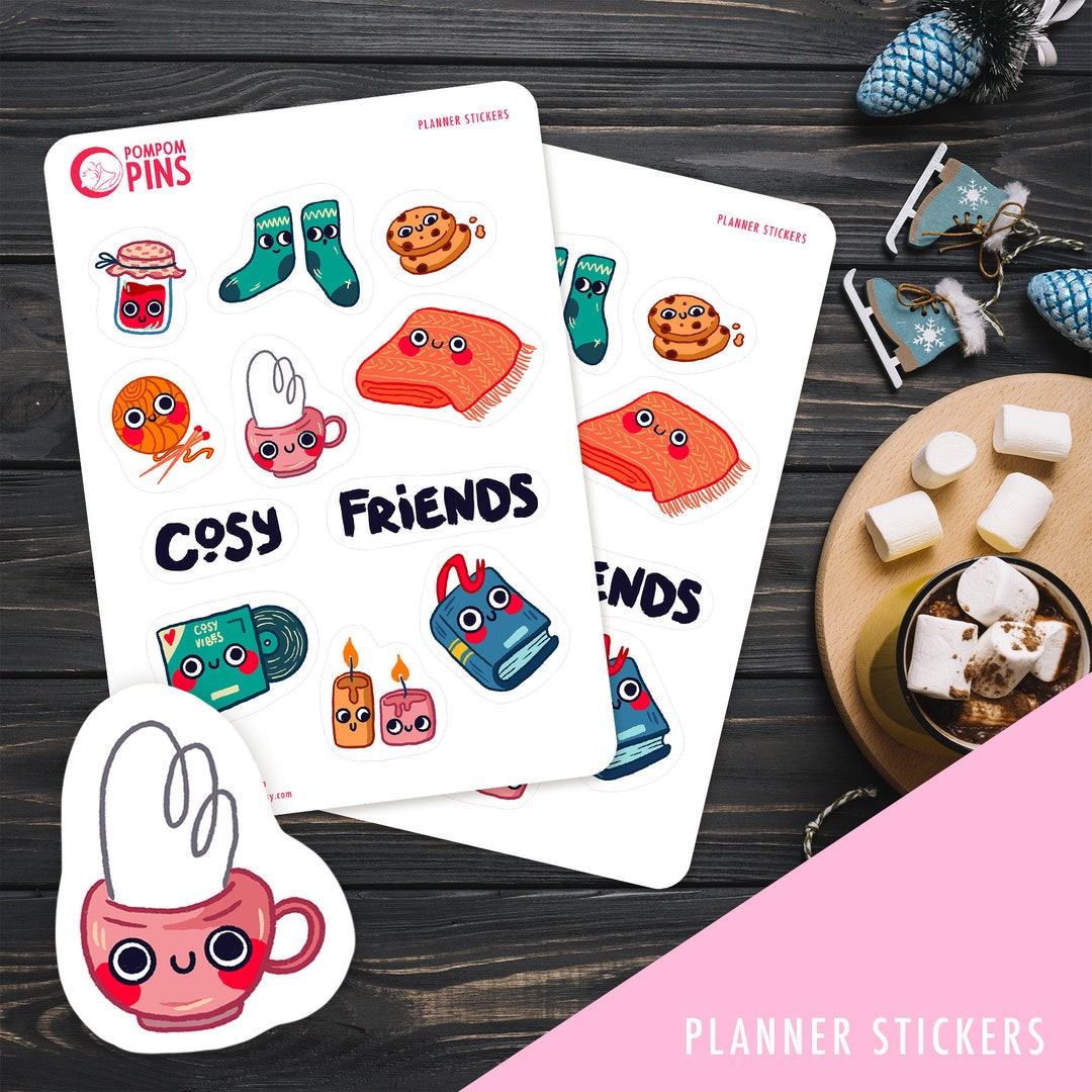 Stickers Cosy Friends One Sheet of Planner Stickers Cosy Stickers ...