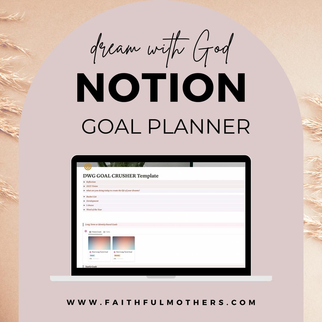 Christian Goal Planner Notion Template: SMART Goal Setting (digital ...
