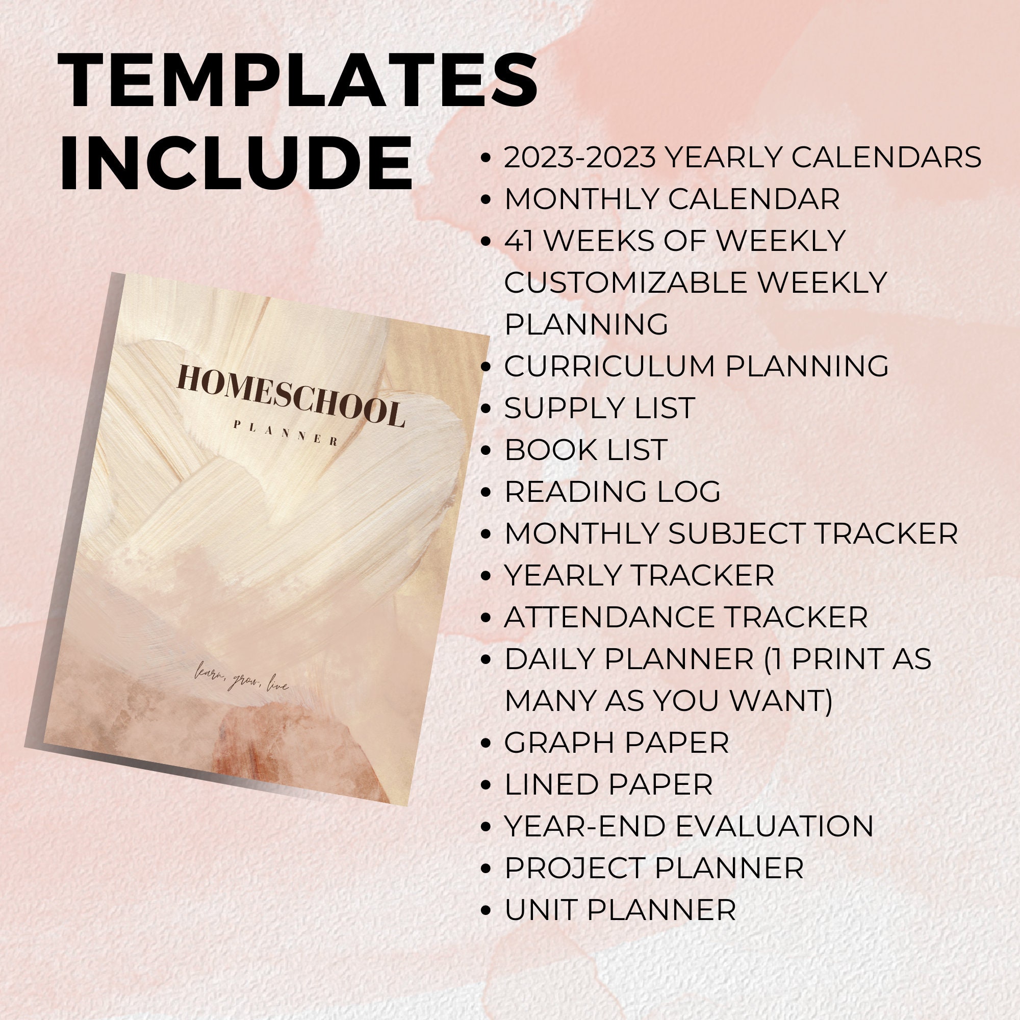 Homeschool Planner Pages, Homeschool Planner BUNDLE, Printable ...