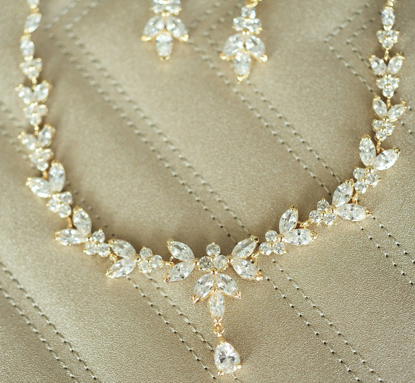 Bridal Jewellery Set Wedding Gold Set for Brides Bridal - Etsy