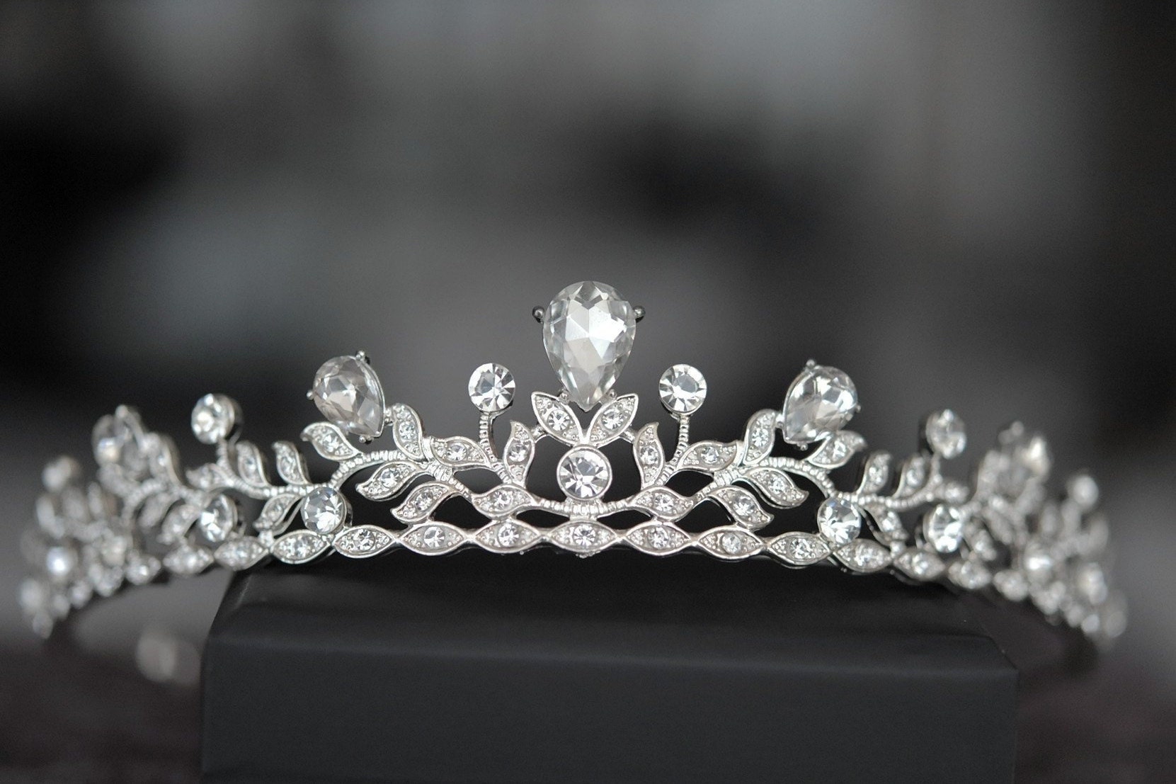 Leaf Tiara Bridal Tiara Crown High Crystal Tiara Bridal - Etsy