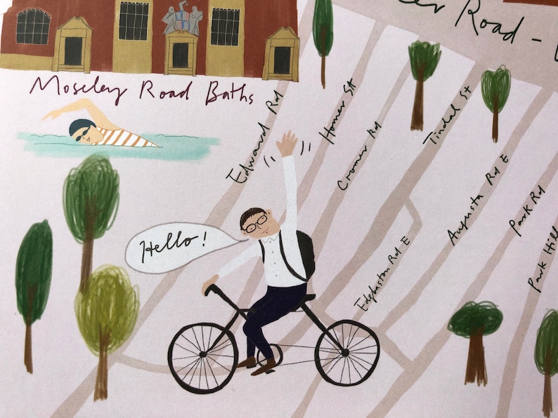 NEW EDITION Illustrated Map of Alcester Road, Balsall Heath to Moseley ...