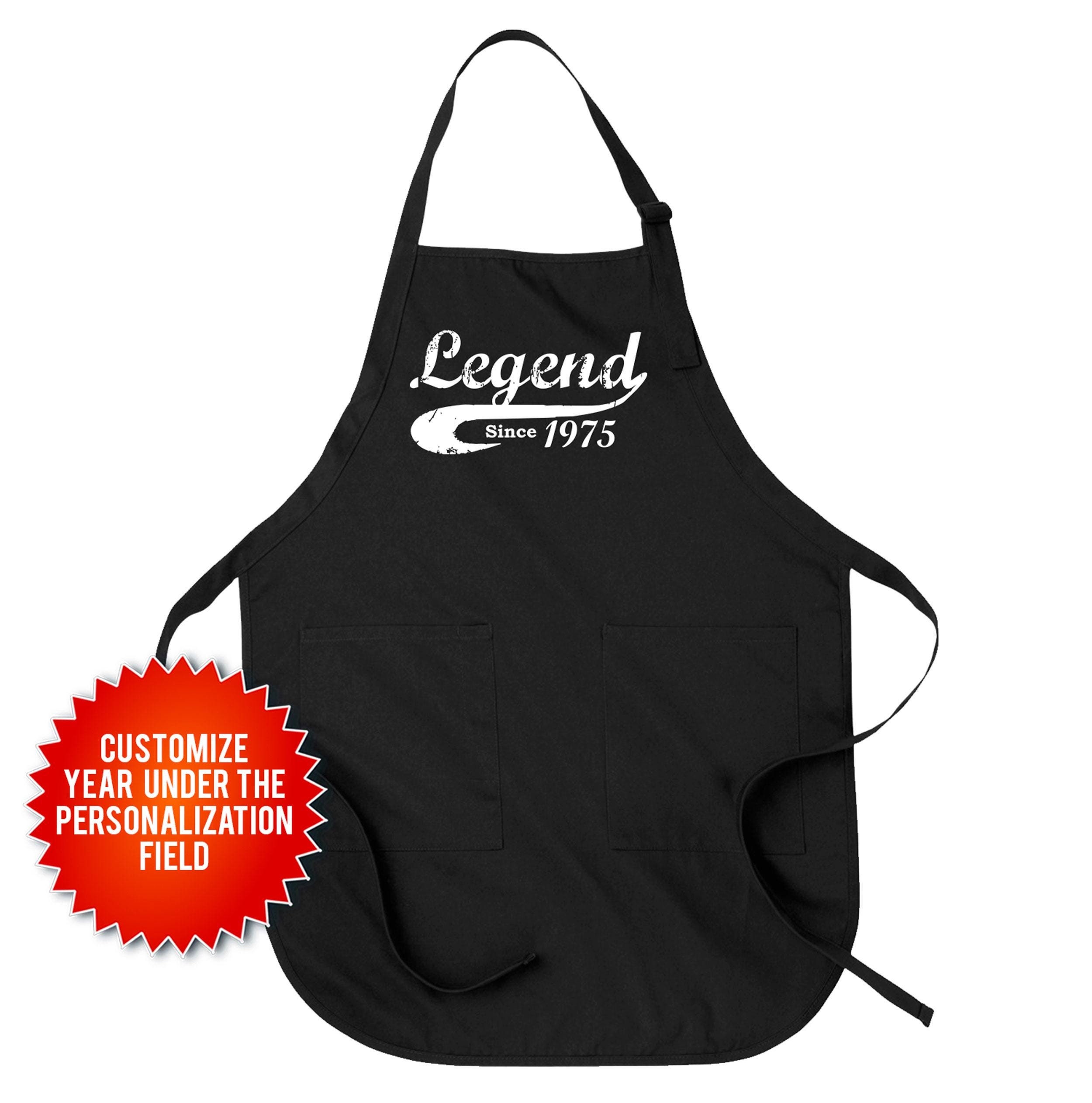 50th Bday Gift Funny Apron for Men Custom Year Dad Grilling Gift ...