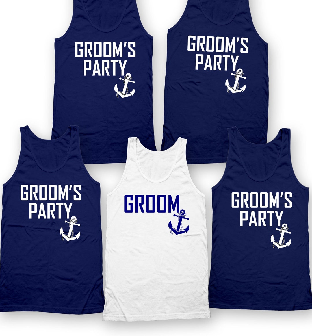Nautical Wedding Tanks Bachelor Party Gifts for Groom and Groomsmen ...