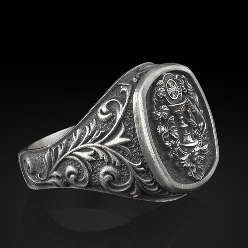 Eucharist Holy Communion Sterling Silver Square Signet Ring | Etsy