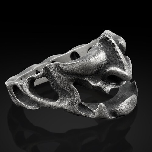 Demon Samurai Silver Minimalist Ring Oni Mask Ring 925 | Etsy