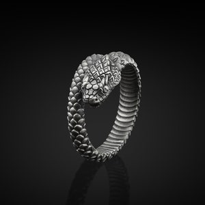 Snake Handmade Sterling Silver Men Ring Serpent Unique Animal | Etsy