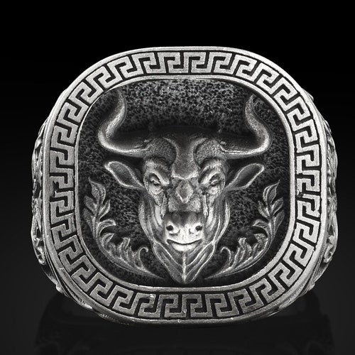 Taurus Bull 925 Silver Animal Ring Sterling Silver Signet | Etsy